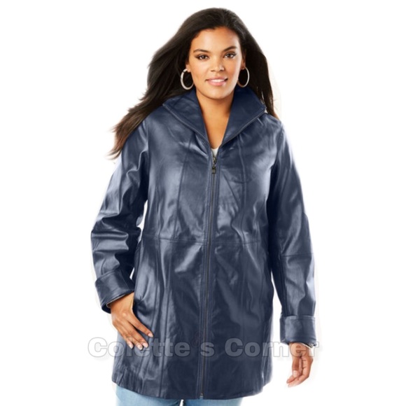 Roaman's | Jackets & Coats | Romans Navy Blue Aline 3 Quarter Length ...